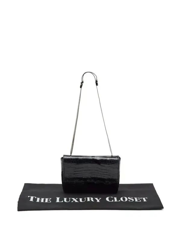 Gucci Croc-embossed Flap Shoulder Bag