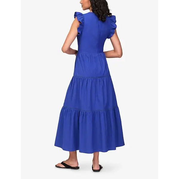 RO&ZO Sleeveless Tie-front Cotton Poplin Maxi Dress