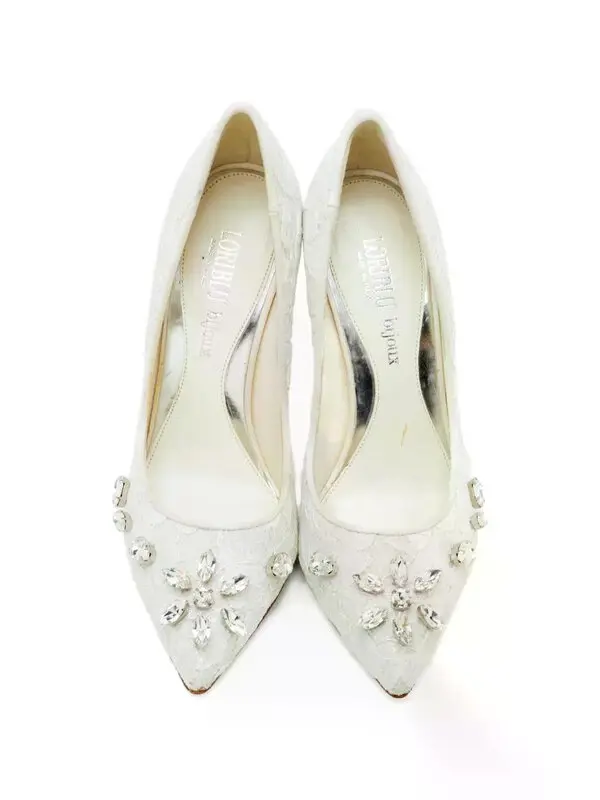 LORIBLU Embellished Lace Pumps