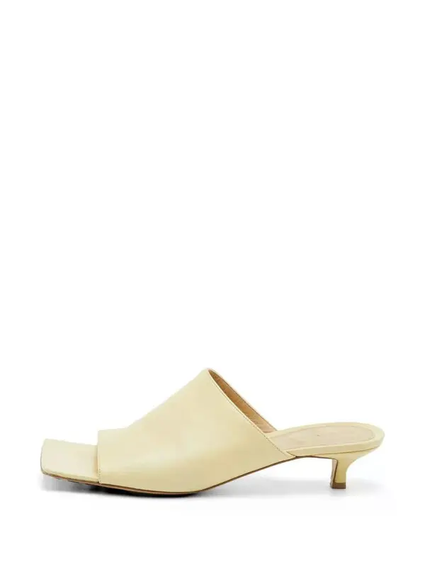 Bottega Veneta Leather Square Toe Sandals - Neutrals