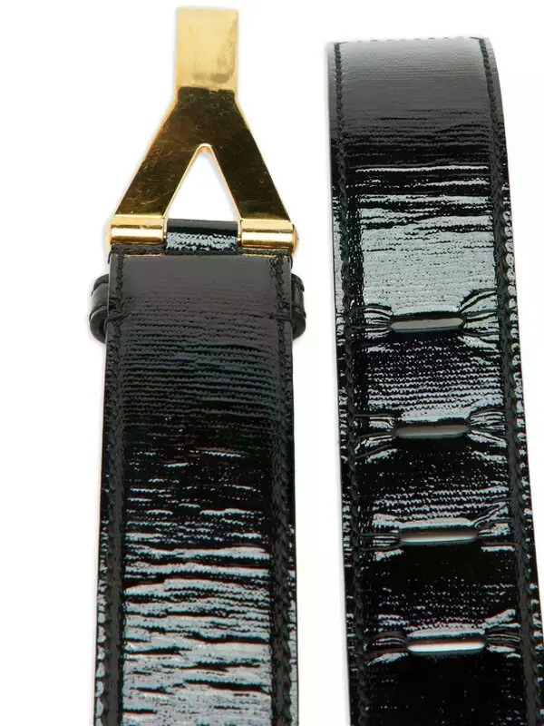 Saint Laurent Y Motif Patent Leather Belt