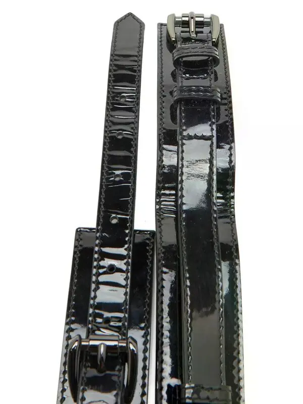 Burberry Dual Buckle Patent Leather Belt