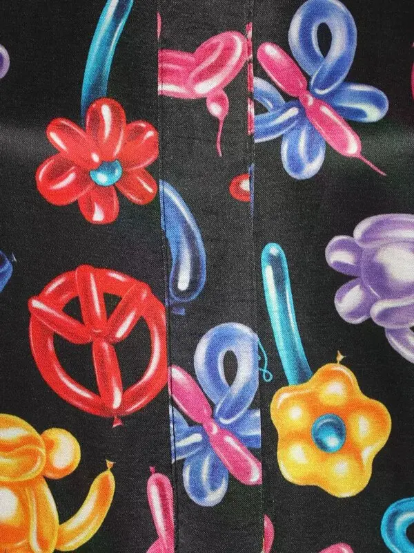 Moschino Multicolor Satin Printed Maxi Dress