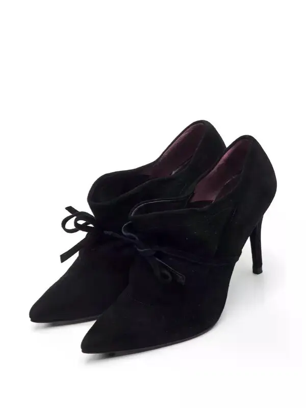 STUART WEITZMAN Bow Detail Stiletto Heel Ankle Boots - Black