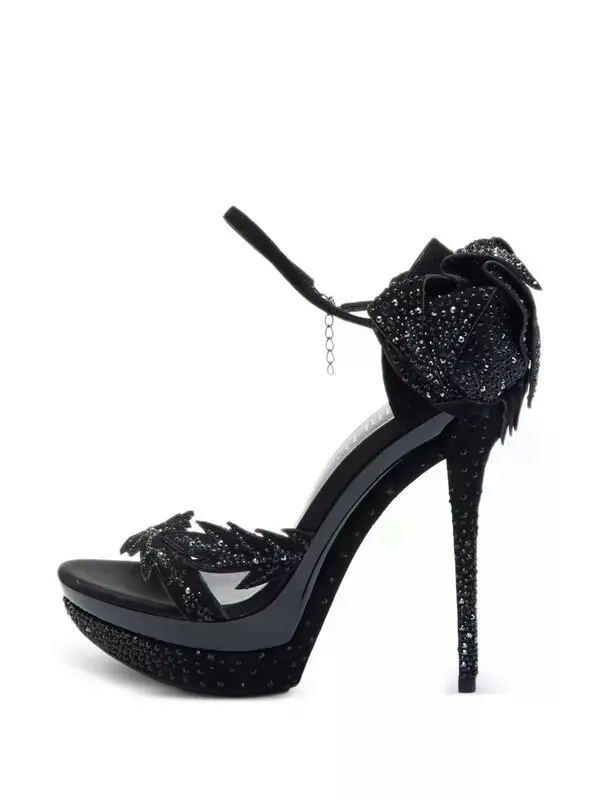 LORIBLU Crystal-embellished Platform Sandals - Black