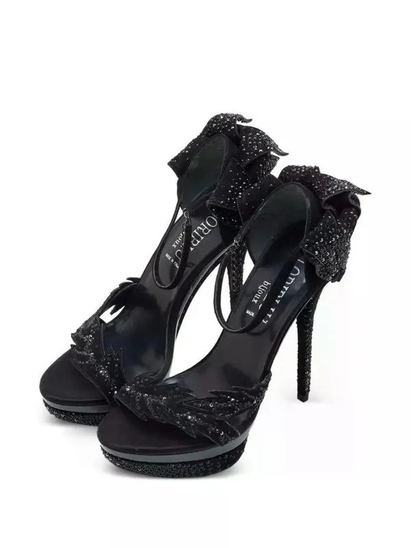 LORIBLU Crystal-embellished Platform Sandals