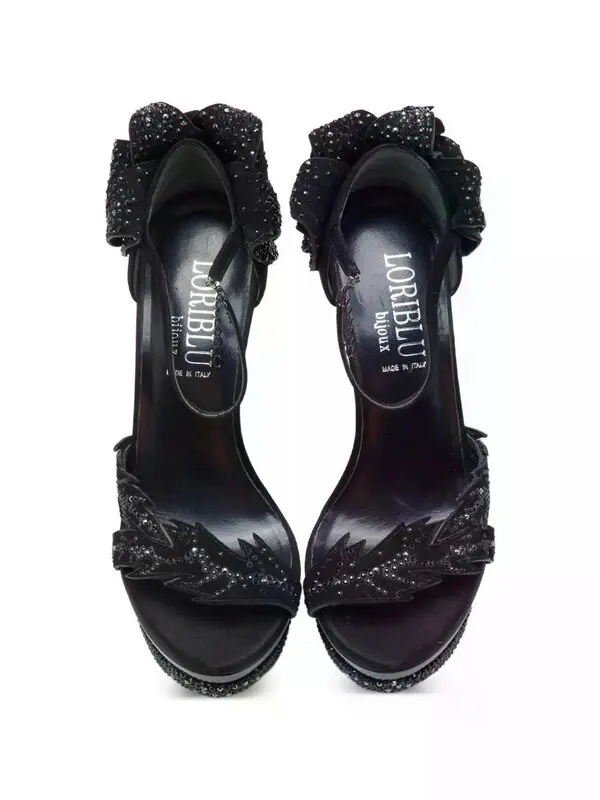 LORIBLU Crystal-embellished Platform Sandals