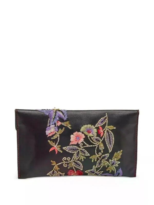 Giorgio Armani Embroidered Leather Clutch Bag