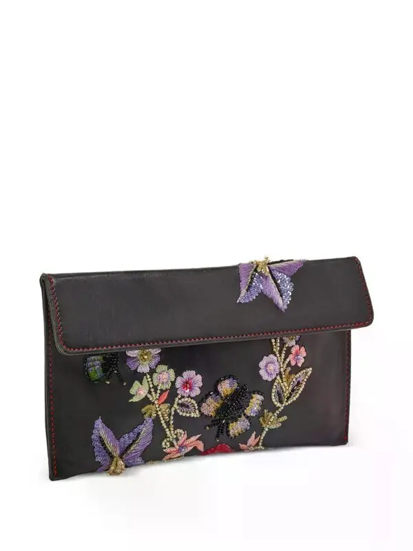 Giorgio Armani Embroidered Leather Clutch Bag