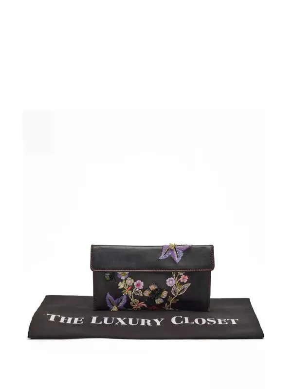 Giorgio Armani Embroidered Leather Clutch Bag