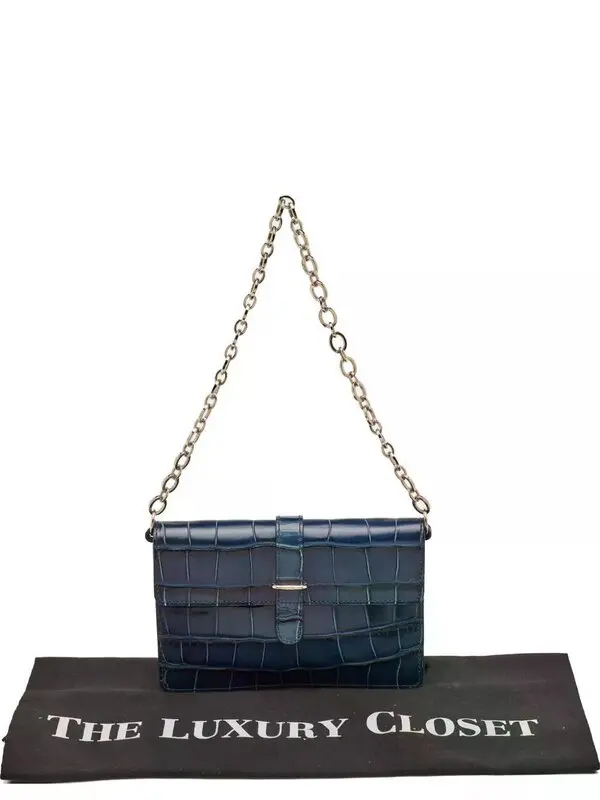 Furla Greta Croc-embossed Clutch Bag