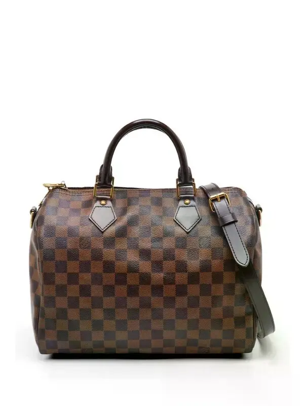 LOUIS VUITTON Speedy Bandoulière Damier Ebene Tote Bag - Brown
