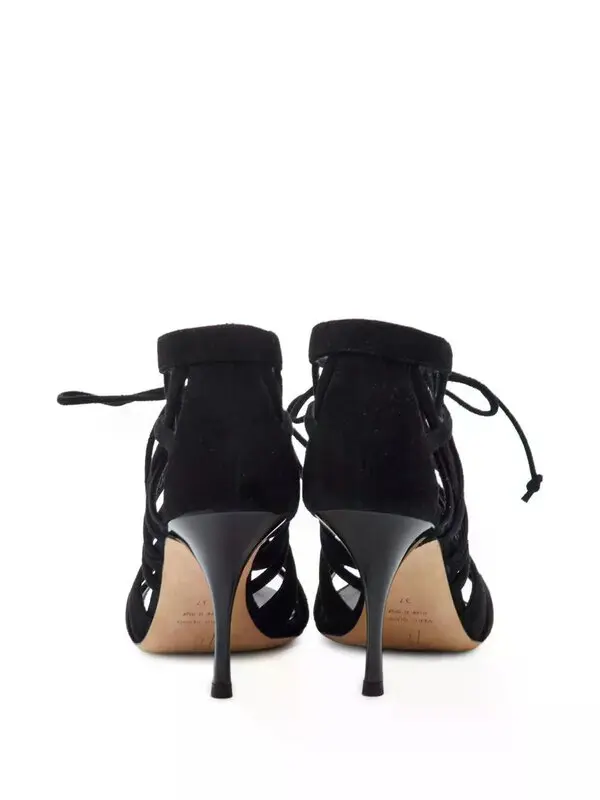 GIUSEPPE ZANOTTI Suede Cut-out Lace-up Stiletto Sandals