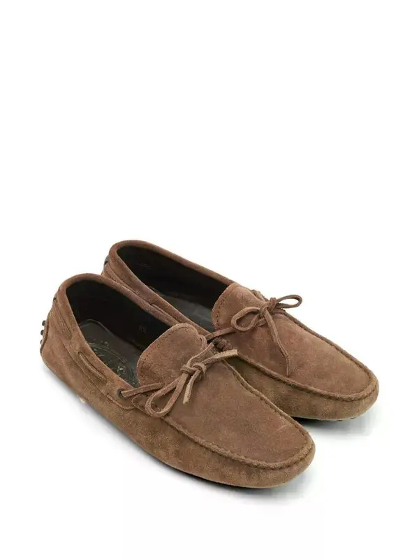 TOD'S Suede Loafers With Bow Detail