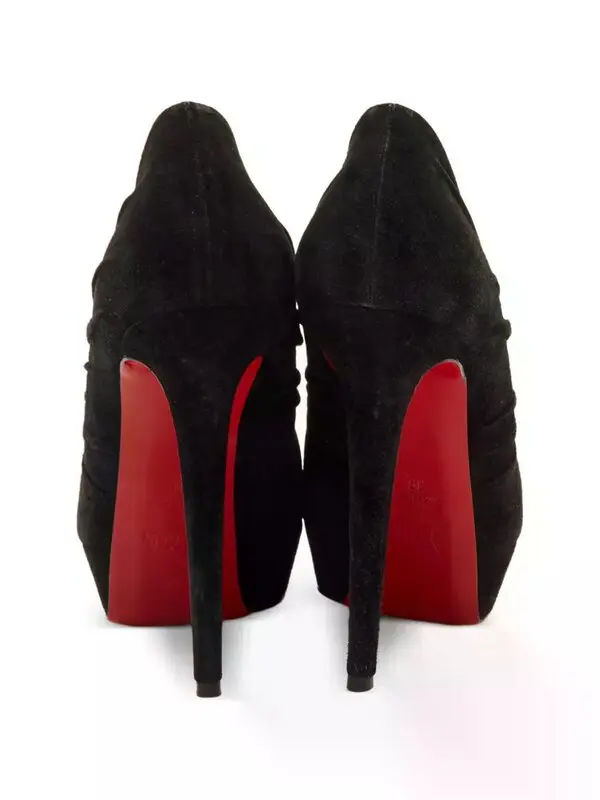 CHRISTIAN LOUBOUTIN Suede Platform Pumps - Black