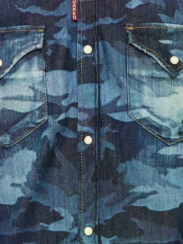 Dsquared2 Military-print Denim Shirt