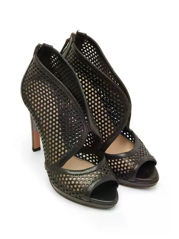 Prada Perforated Open-toe Ankle Boots