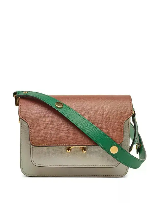 Marni Trunk Saffiano Leather Shoulder Bag