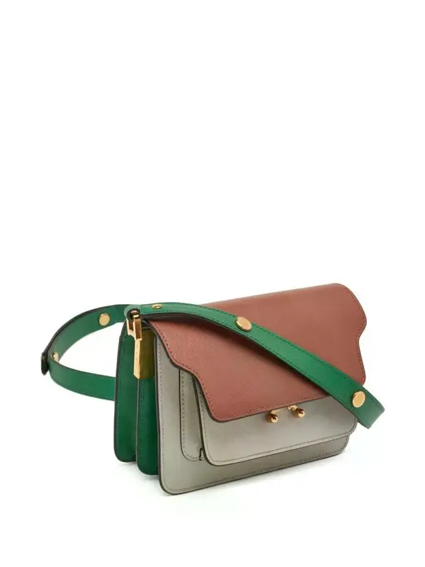 Marni Trunk Saffiano Leather Shoulder Bag
