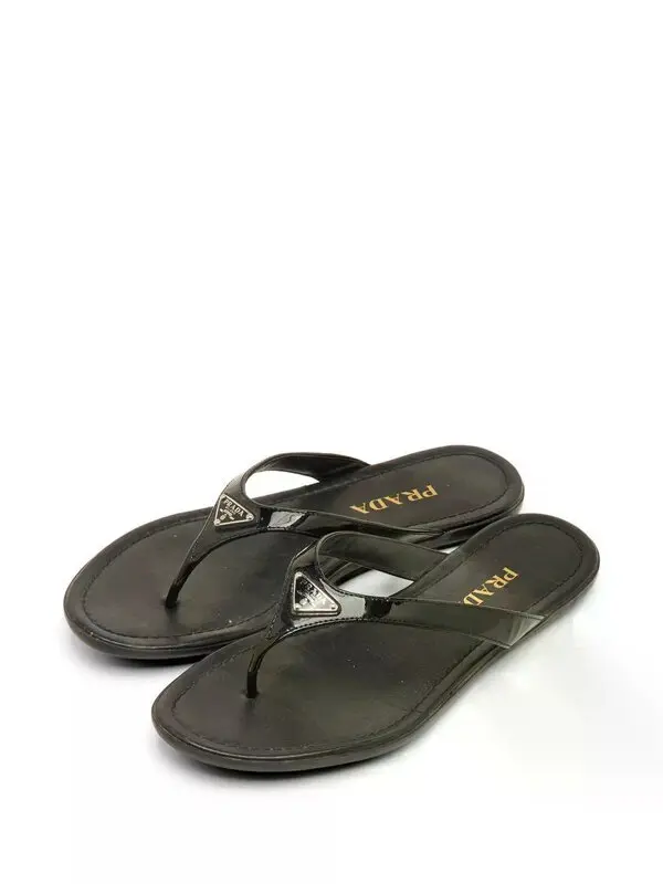 Prada Patent Leather Thong Flip-flops