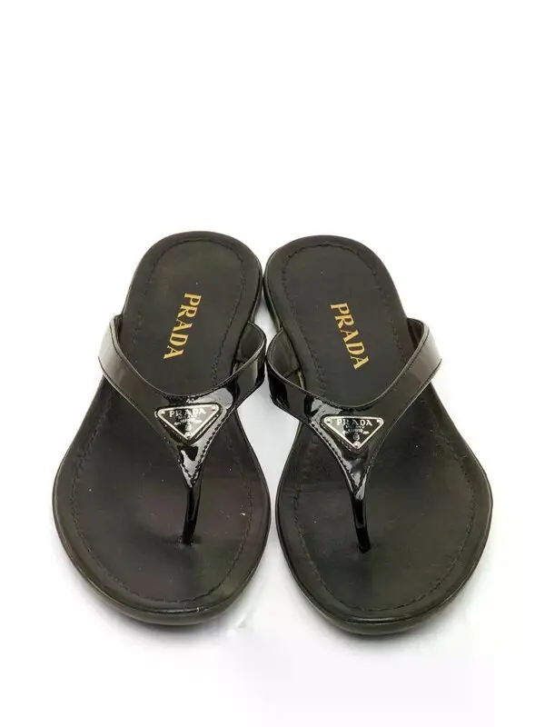 Prada Patent Leather Thong Flip-flops