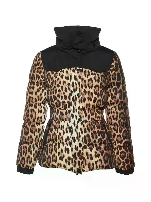 Moschino Leopard Print Down Jacket - Neutrals