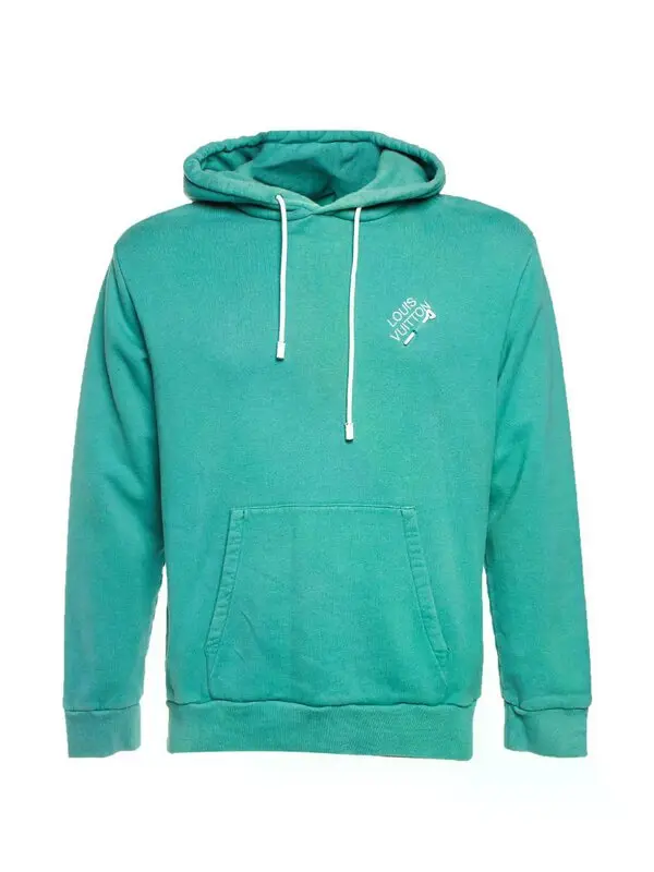 LOUIS VUITTON Logo Embroidered Hoodie - Green