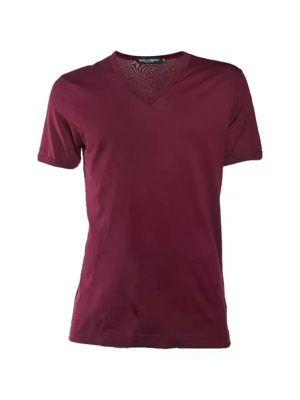 Dolce & Gabbana Cotton V-neck T-shirt - Red