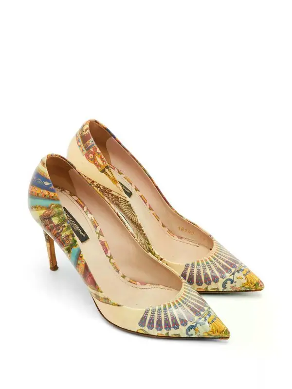 Dolce & Gabbana Printed Patent Leather Pumps