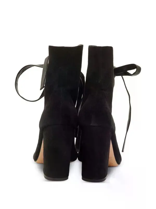 GIANVITO ROSSI Suede Lace-up Open-toe Ankle Boots