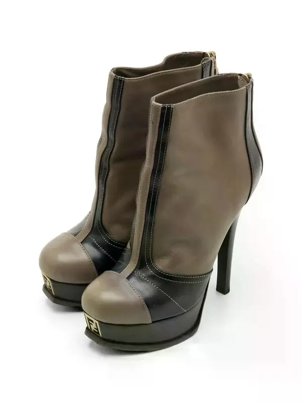 Fendi Platform Ankle Boots - Brown