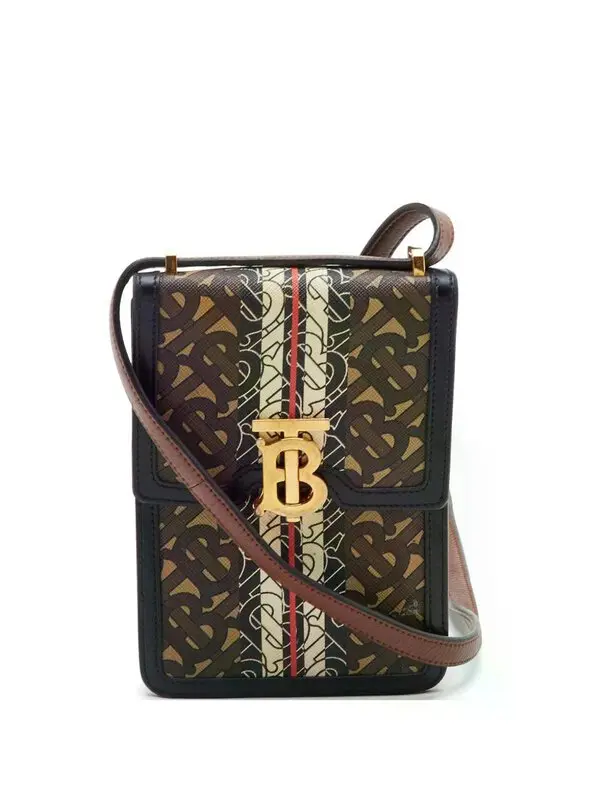 Burberry Logo Pattern Crossbody Bag - Brown