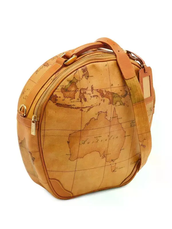 ALVIERO MARTINI 1° CLASSE Geo Map Print Leather Crossbody Bag