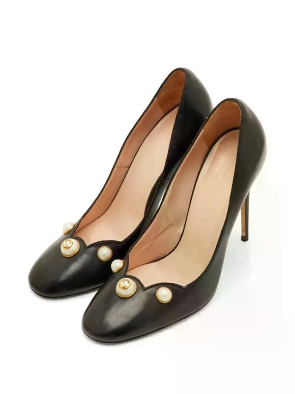 Gucci Scalloped Pearl Pumps