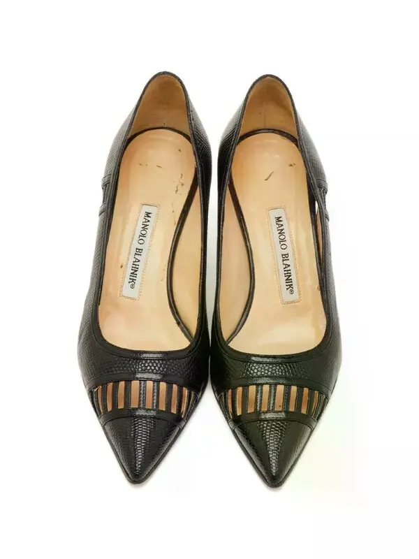 Manolo Blahnik Lizard-embossed Leather Pumps