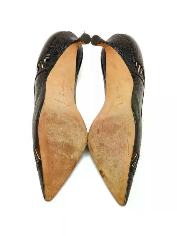 Manolo Blahnik Lizard-embossed Leather Pumps