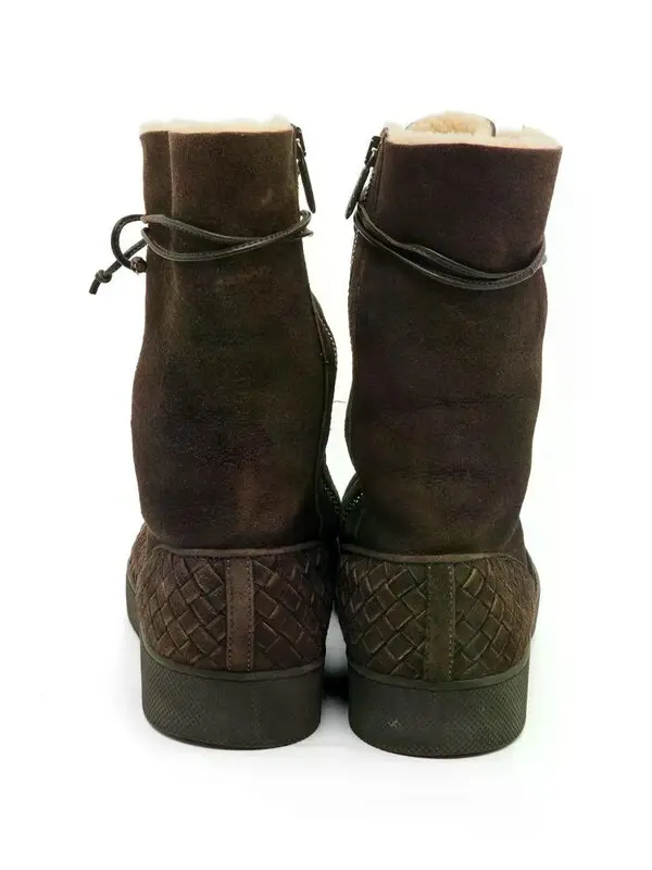 Bottega Veneta Intrecciato Suede Ankle Boots