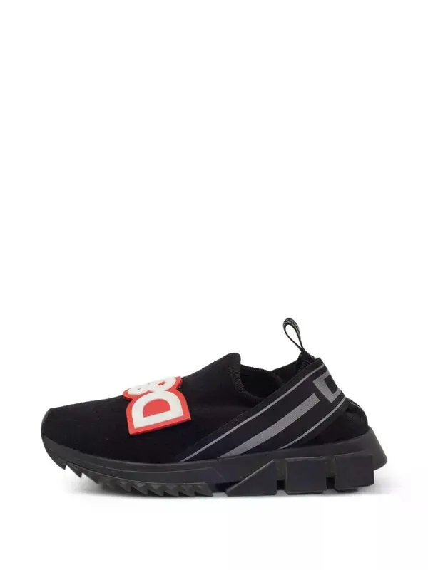 Dolce & Gabbana Logo-patch Slip-on Sneakers - Black
