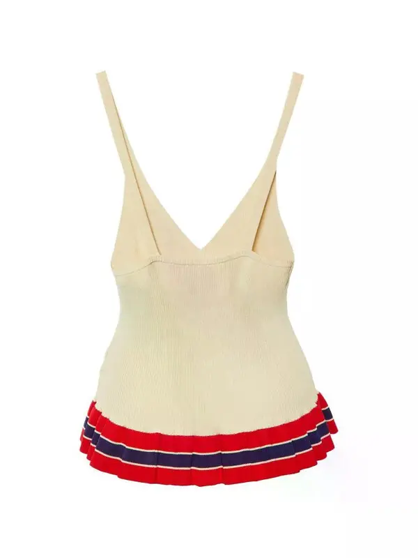 Sandro Rib-knit Striped Panel Top