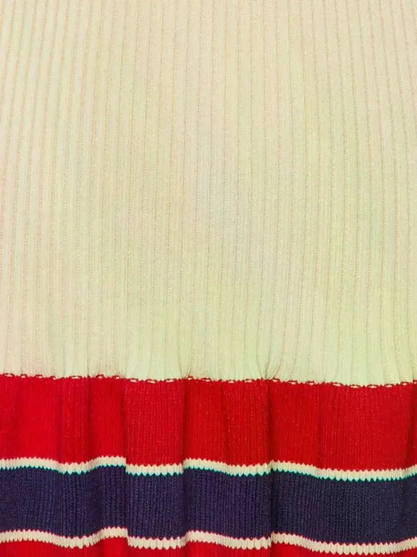 Sandro Rib-knit Striped Panel Top