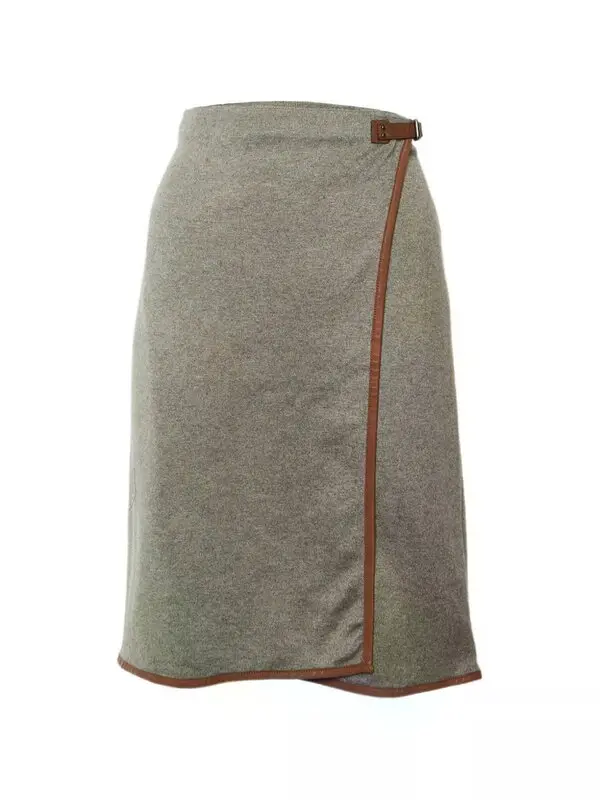 Polo Ralph Lauren Knitted Wrap Midi Skirt - Grey