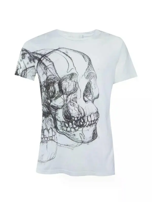 Alexander McQueen Scribbled Skull-printed T-shirt - White