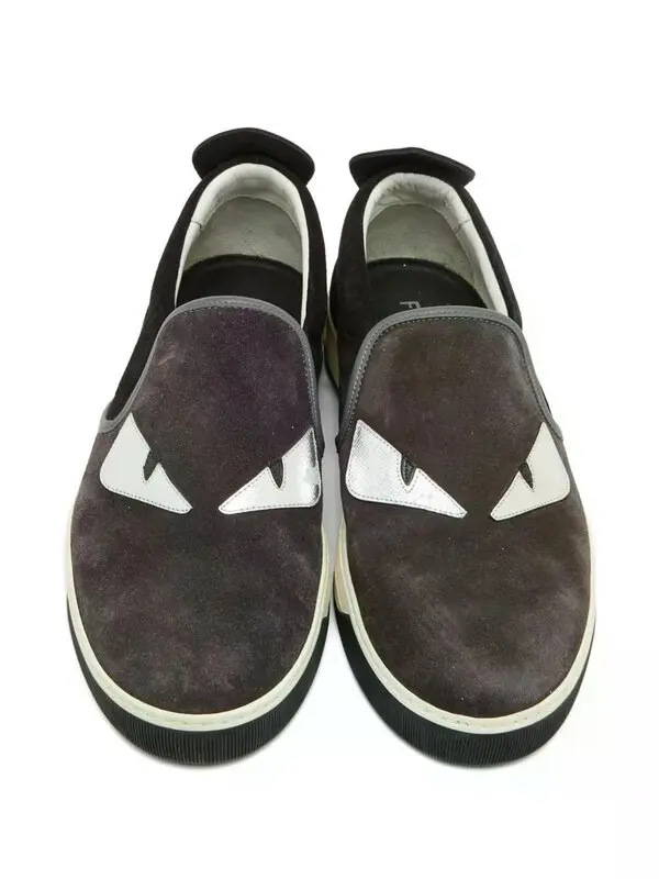 Fendi Monster Eyes Suede Sneakers