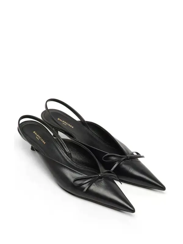 Balenciaga Leather Bow Detail Pumps - Black