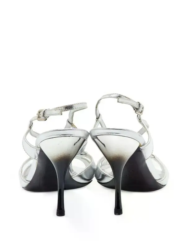 Miu Miu Leather Open Toe Slingback Sandals