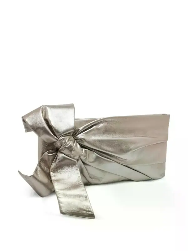 Valentino Garavani Bow Leather Clutch Bag