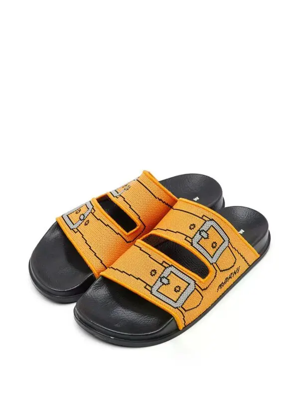 Marni Graphic Buckle Print Sandals