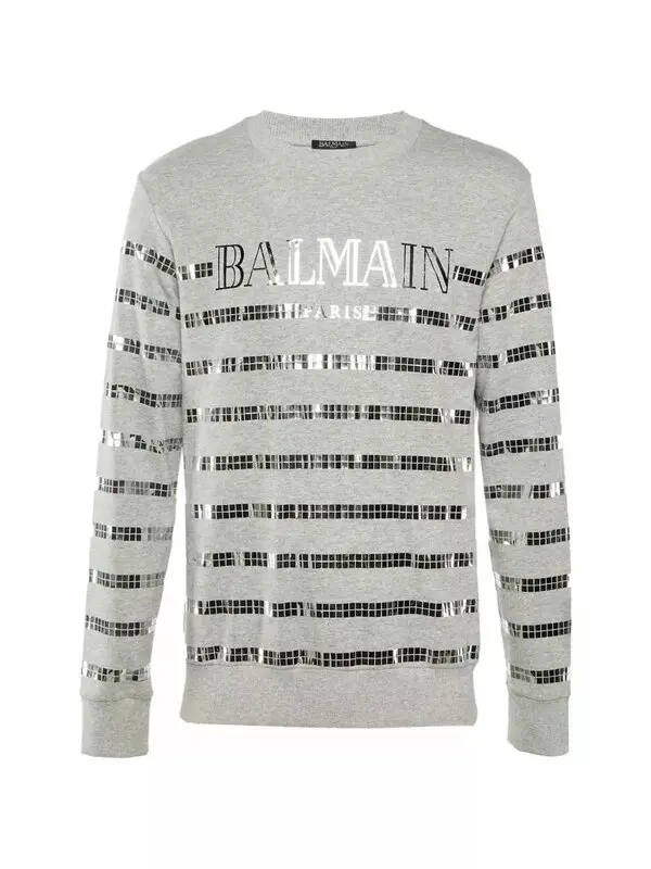 Balmain Logo Print Cotton Sweatshirt