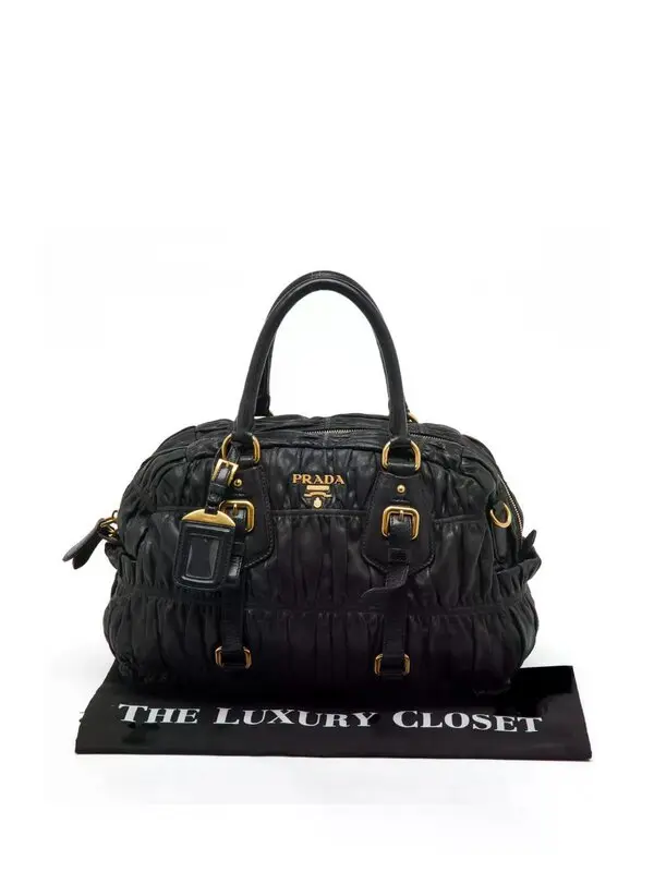 Prada Gaufre Pleated Tote Bag