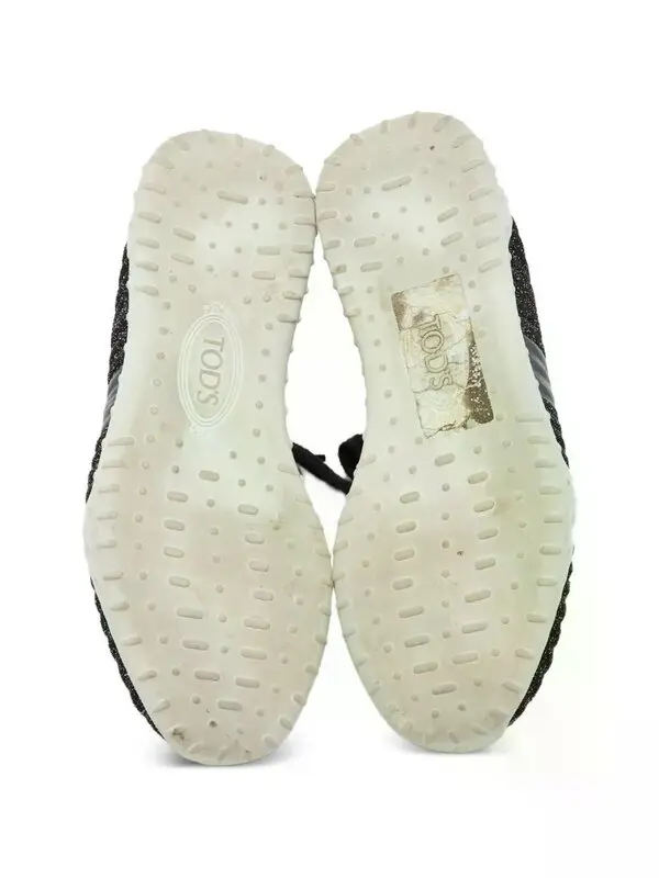 TOD'S Vintage Suede-trim Sneakers With T-print